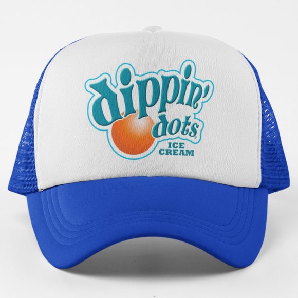 Accessories | New Dippin Dots Ice Cream Logo Foam Trucker Mesh Snapback Hat 2tone Blue | Poshmark
